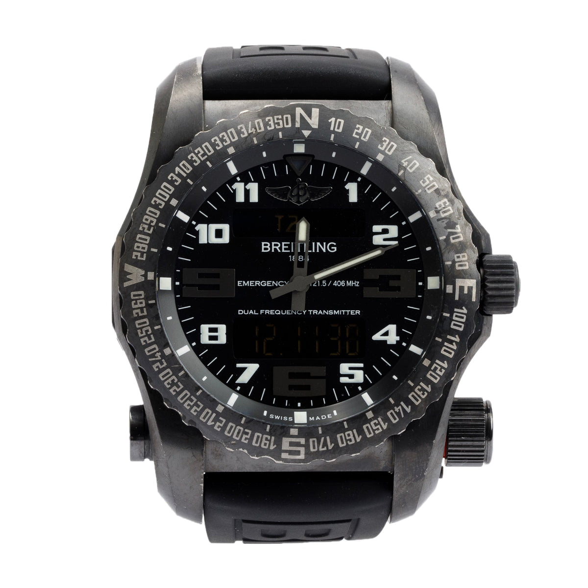 Breitling DLC Coated Titanium Emergency II Night Mission 51 MM Watch w ...