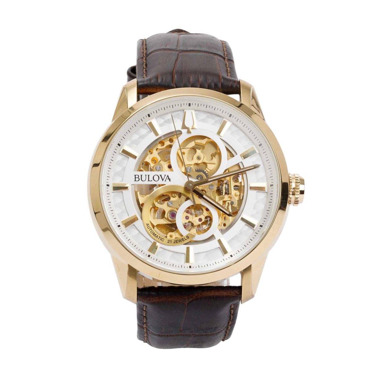 Bulova Gold Tone Stainless Steel Sutton Classic 43 MM Automatic Watch ...