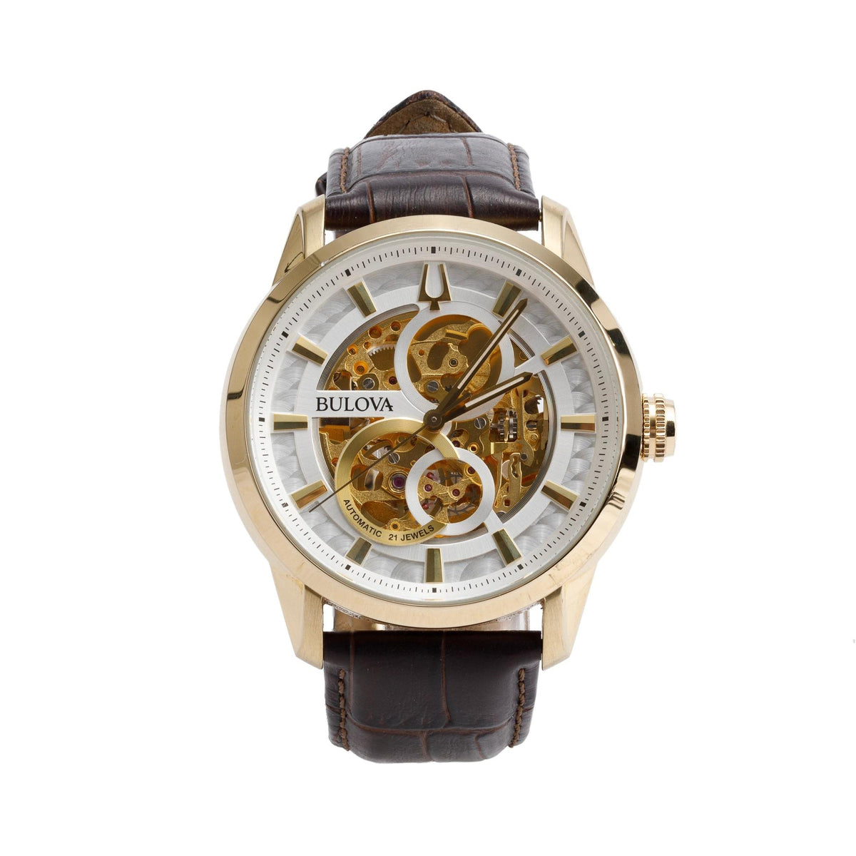 Bulova Gold Tone Stainless Steel Sutton Classic 43 MM Automatic Watch ...