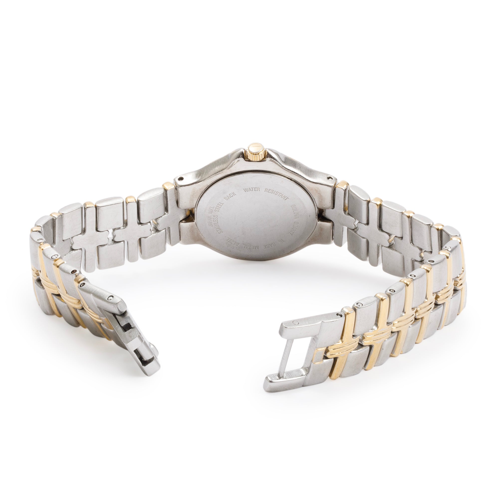 Bulova Two-Tone Stainless Steel Classic 25 MM Ladies Quartz Watch 98M3 ...