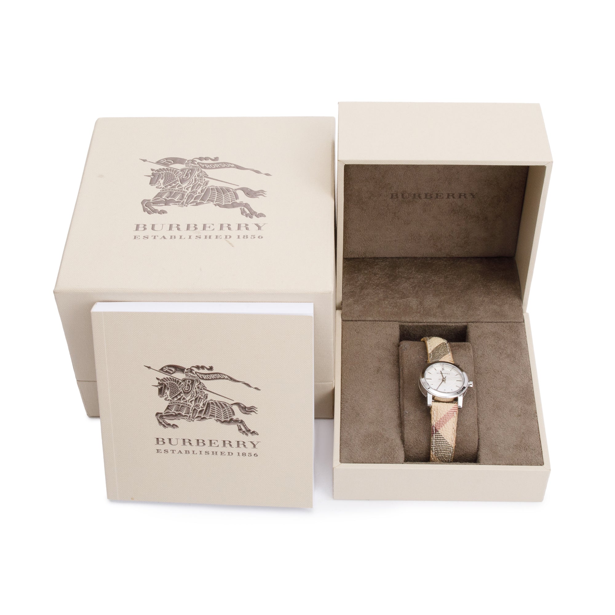 Burberry Stainless Steel BU9222 Nova Check 26 MM Watch w/ Box & Papers ...