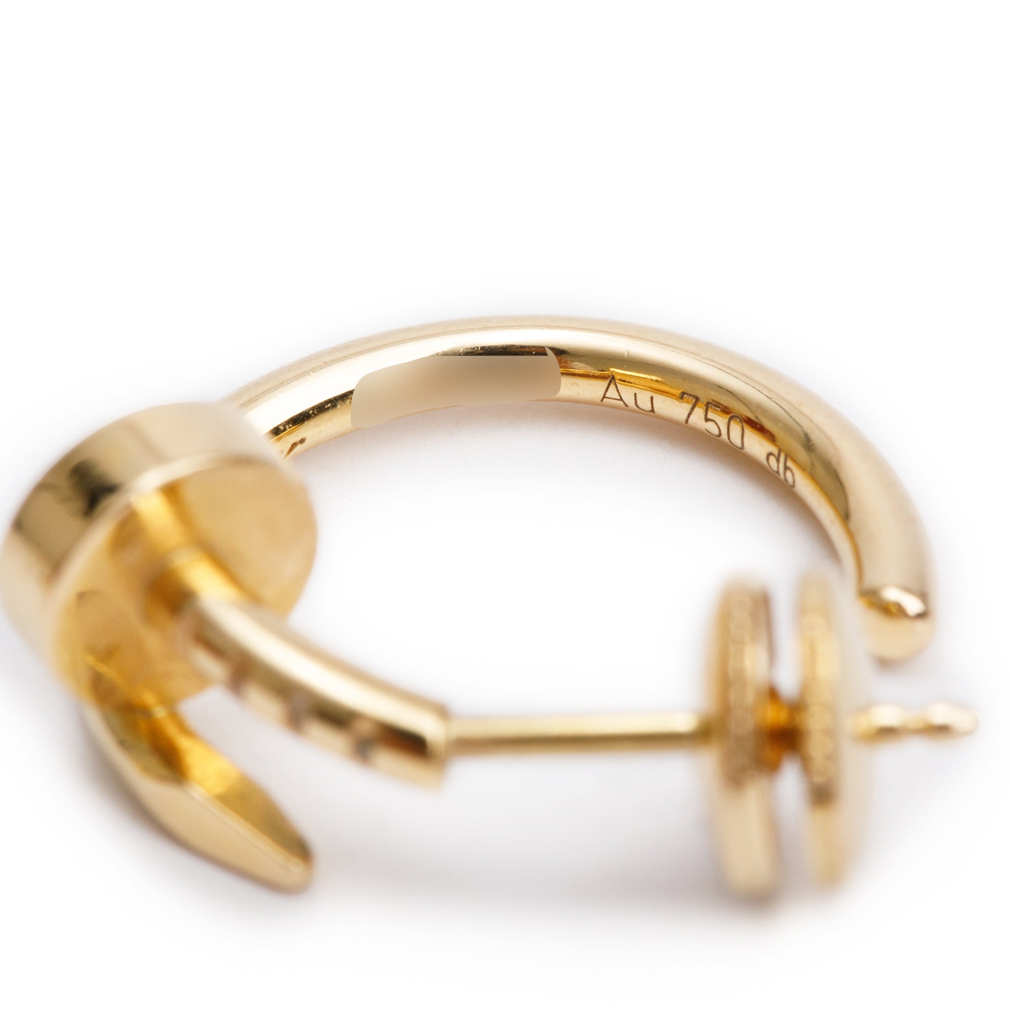 Cartier 18k Yellow Gold Juste un Clou Hoop Earrings, Small Model w/ Bo ...