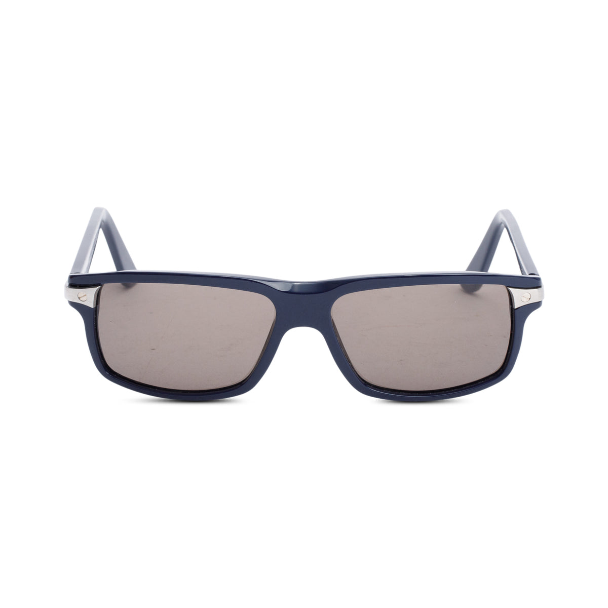 Cartier Navy Blue Acetate Santos De Cartier Rectangle Sunglasses w/ Bo ...