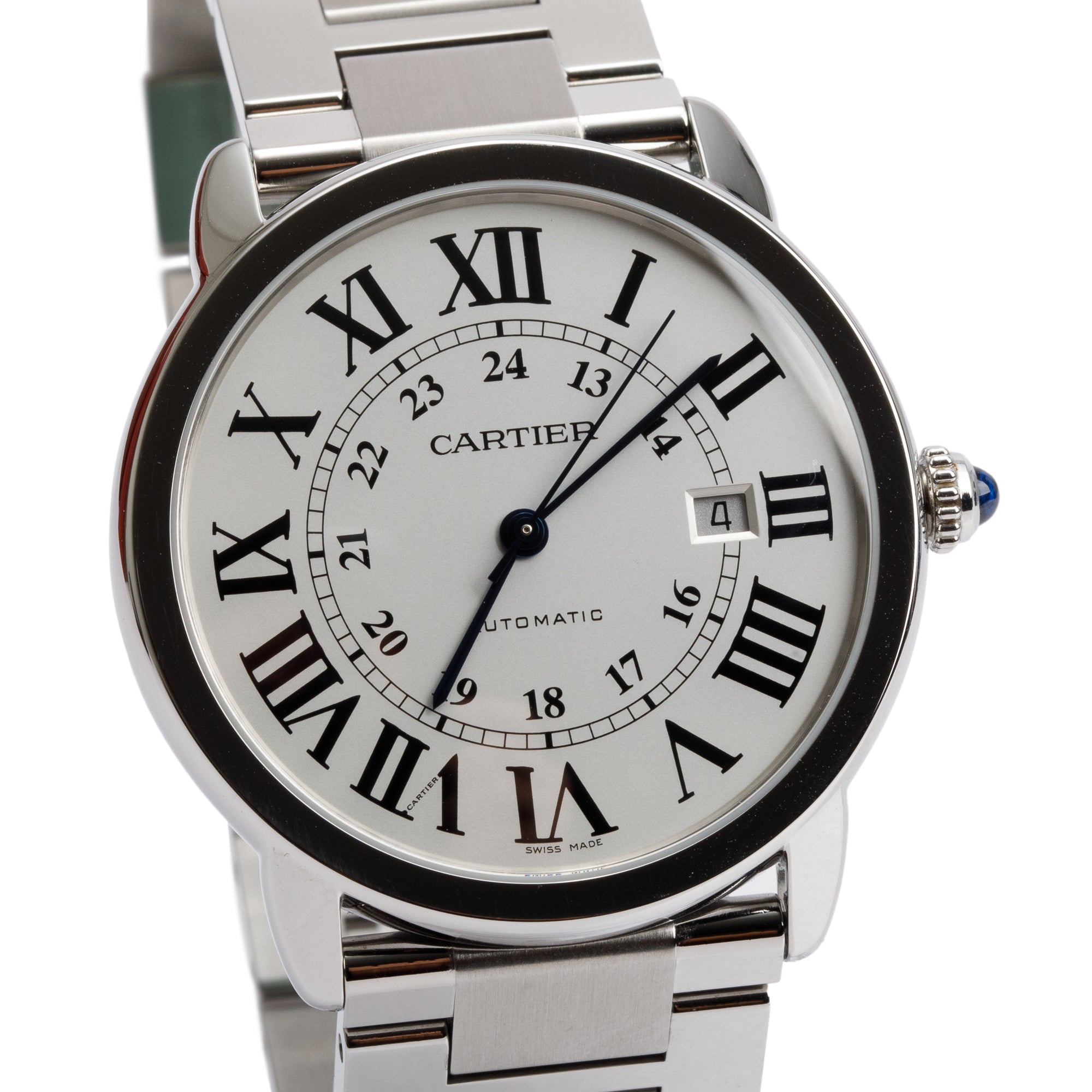 Cartier Stainless Steel Ronde Solo XL 42 MM Automatic Watch 3802 w/ Bo ...
