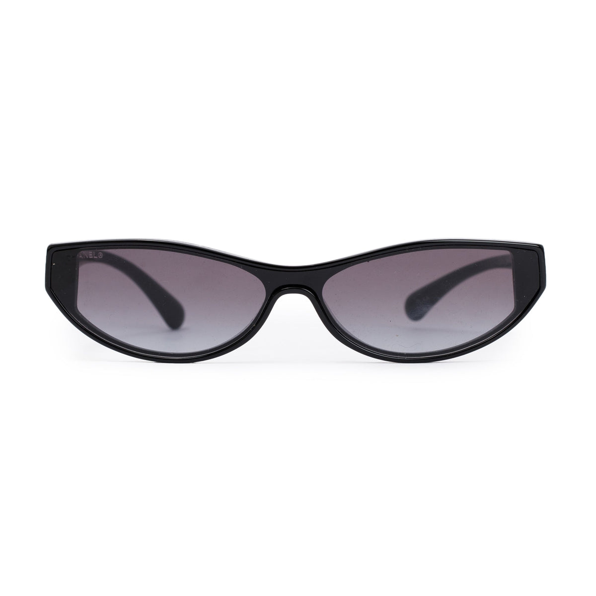Chanel 5415-A Black Acetate CC Logo Oval Sunglasses w/ Box & Case ...