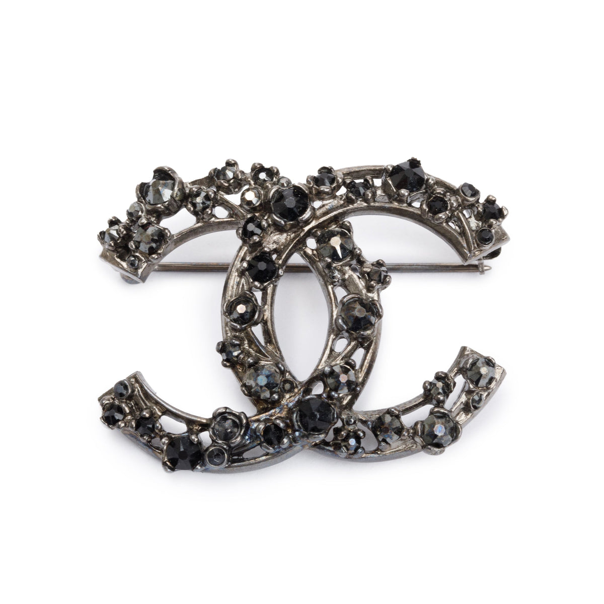 Chanel Ruthenium Plated Strass CC Brooch – OLIVER'S