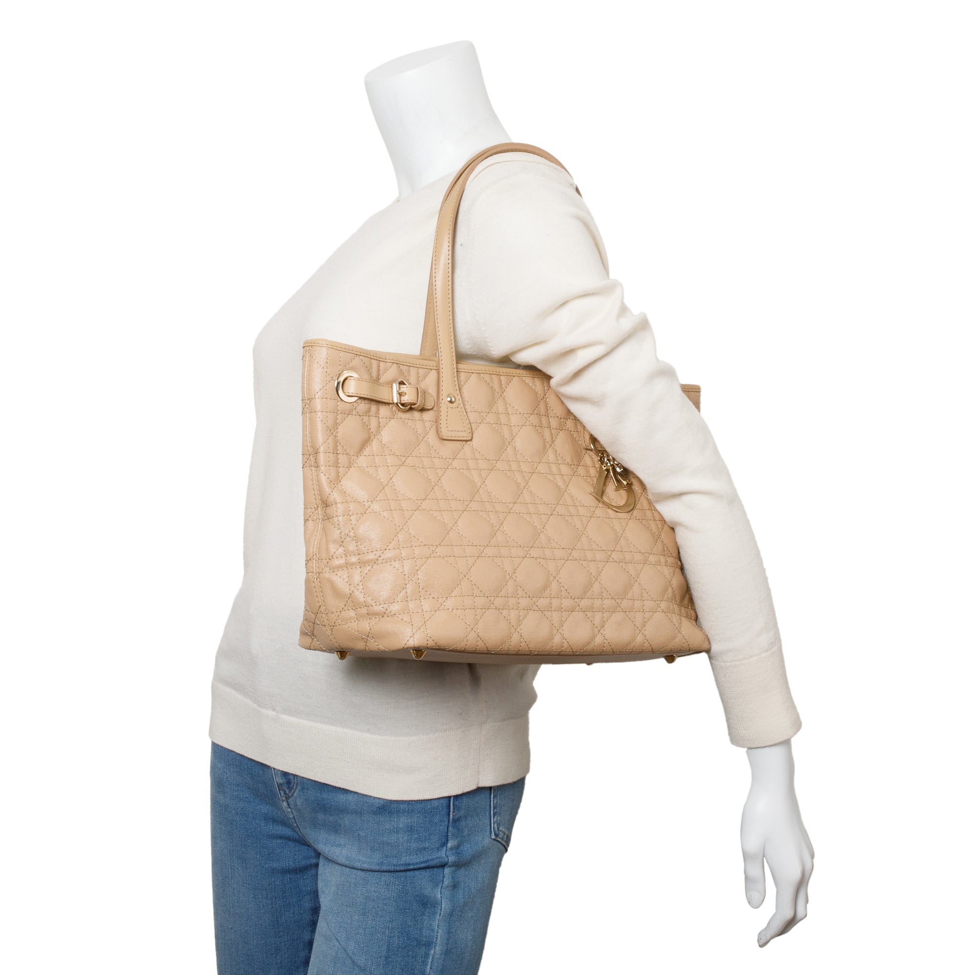 Christian Dior Beige Cannage Panarea Shopping Tote – OLIVER'S