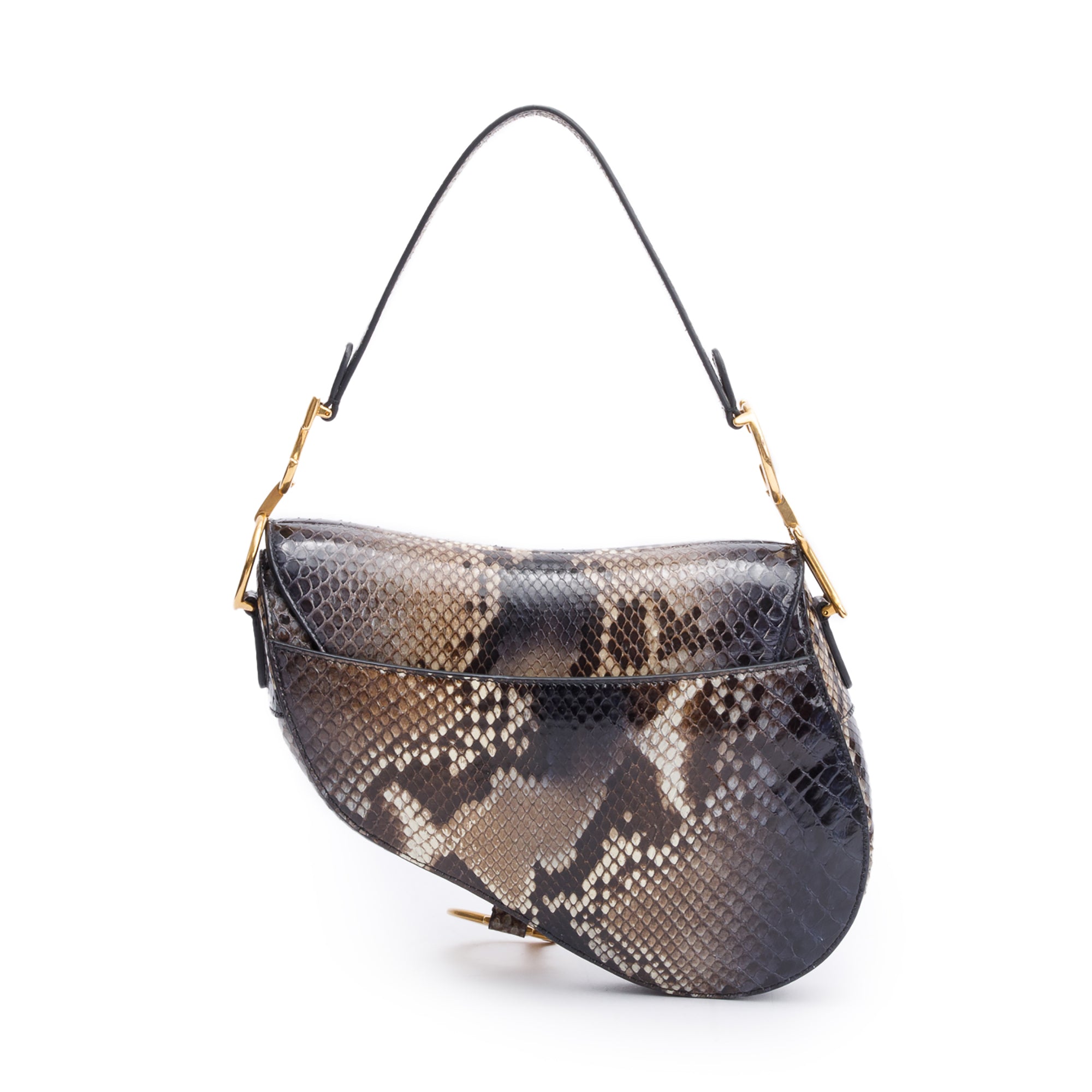 Christian Dior Brown Snakeskin Saddle Bag w/ Box – OLIVER'S
