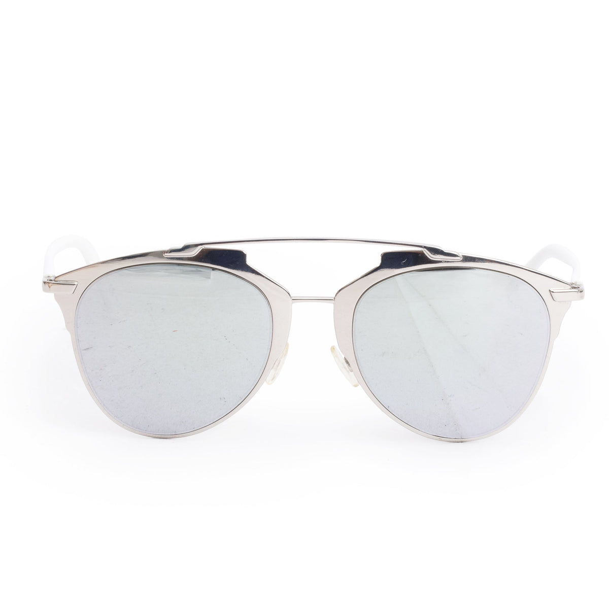 Christian Dior Silver Tone Metal White Acetate DiorReflected Sunglasse ...