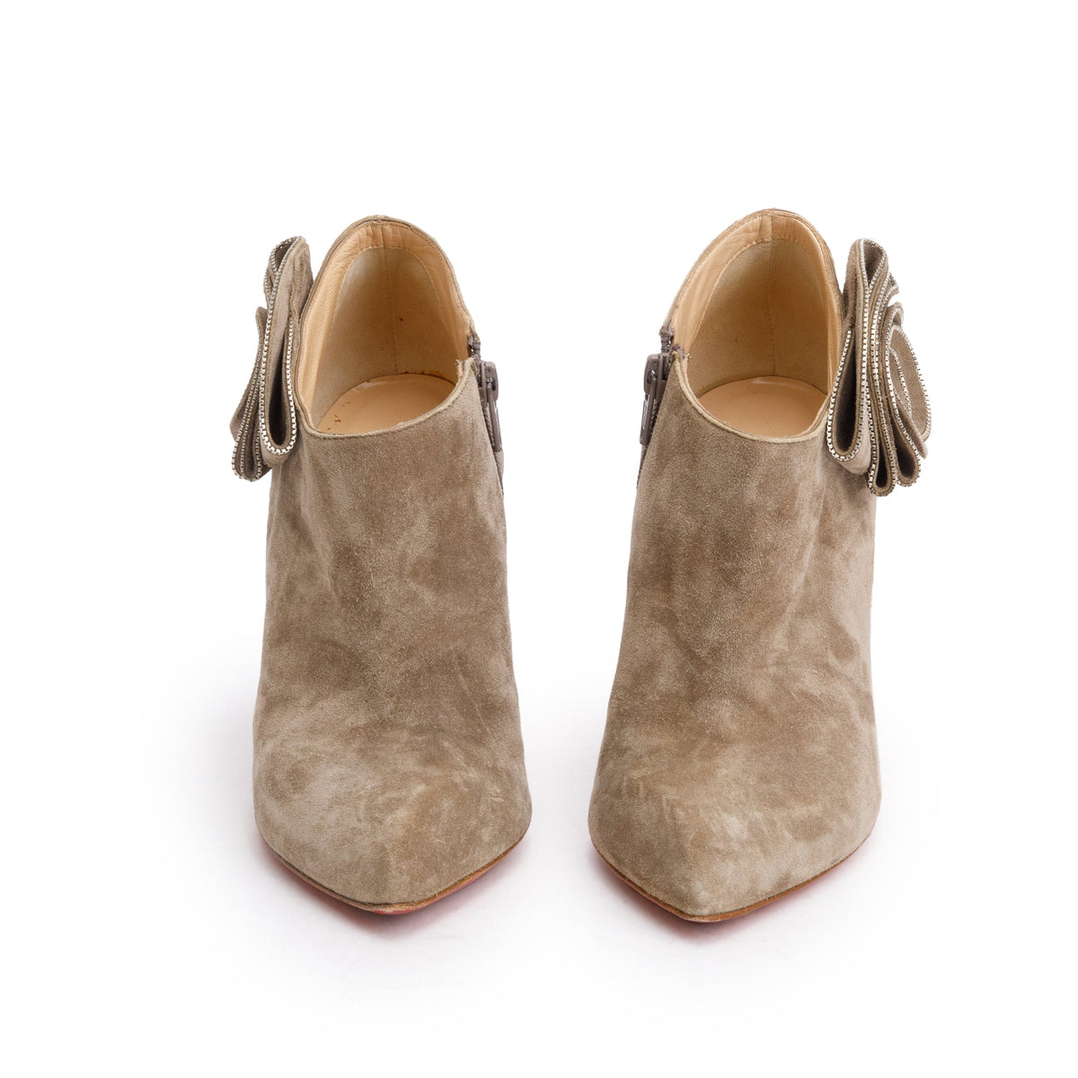 Christian Louboutin Brown Suede Mrs Baba Floral Print Boots, Size 36 ...