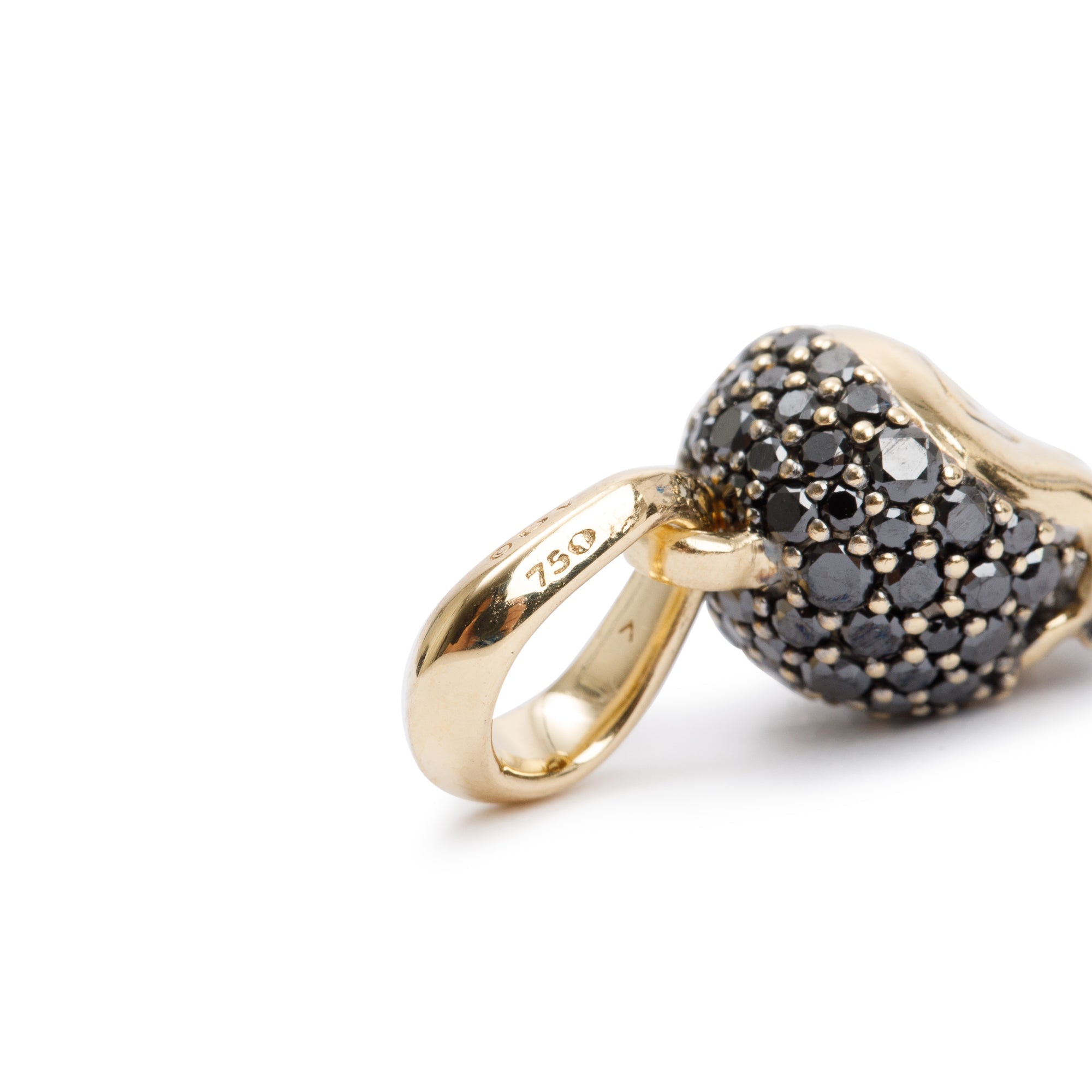 David Yurman 18k Yellow Gold Pave Black Diamond & Ruby Memento Mori Sk ...