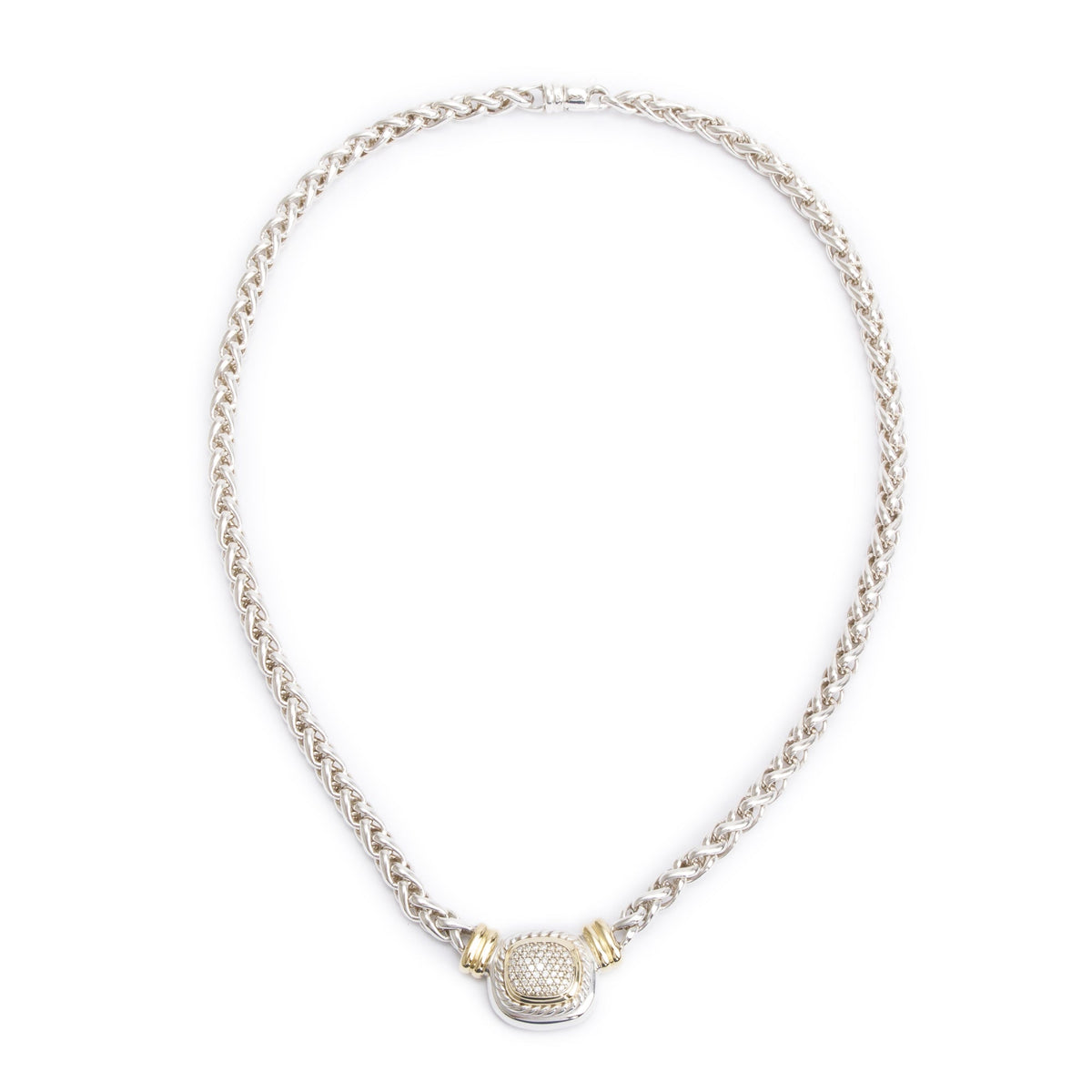 David Yurman Sterling Silver & 14k Yellow Gold Pave Diamond Albion Pen ...