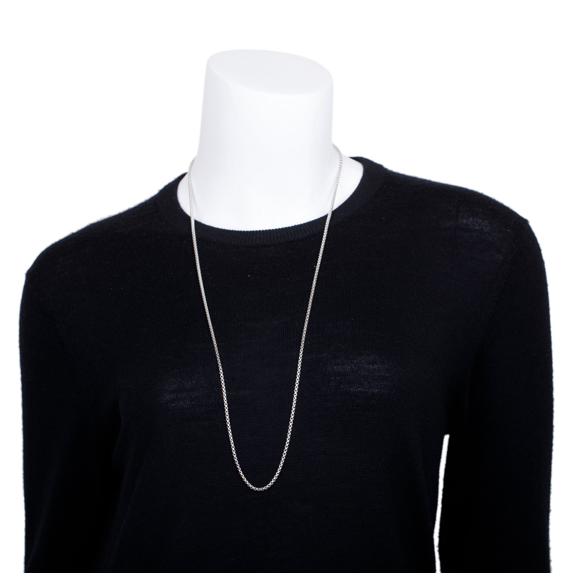 David Yurman Sterling Silver Box Chain Necklace with 14k Yellow Gold D ...