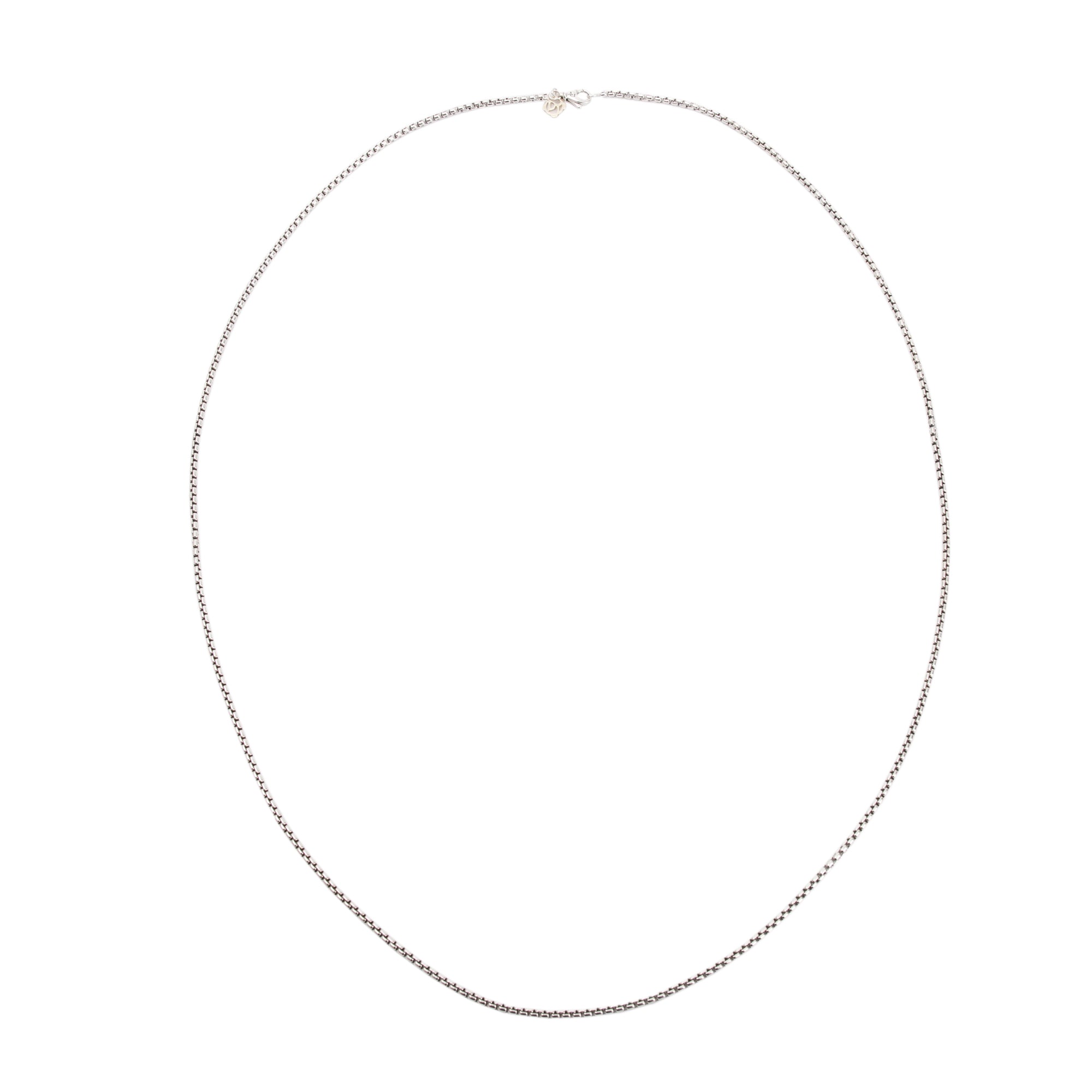 David Yurman Sterling Silver Box Chain Necklace with 14k Yellow Gold D ...