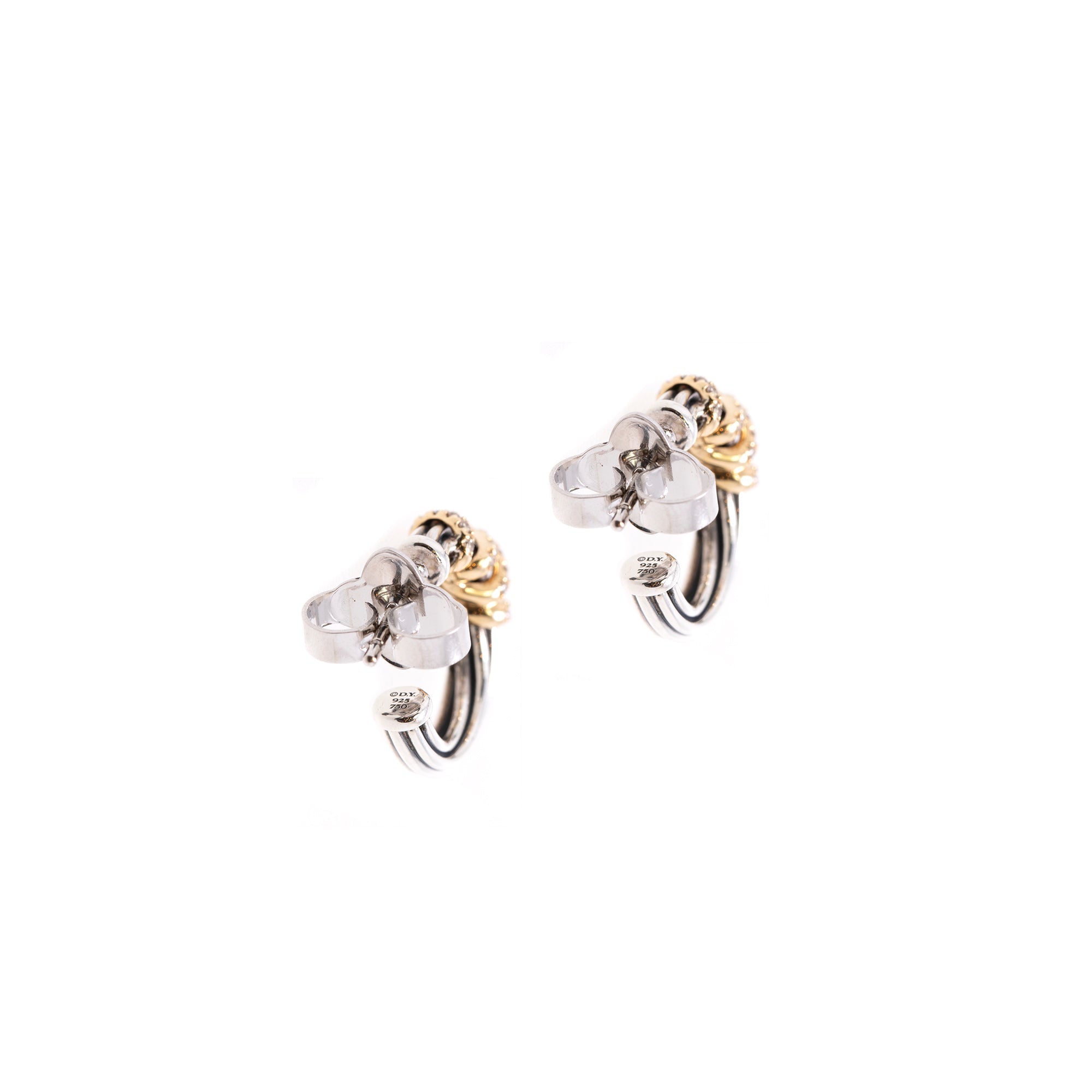 David Yurman Two-Tone Helena Diamond Small Hoop Earrings – OLIVER'S
