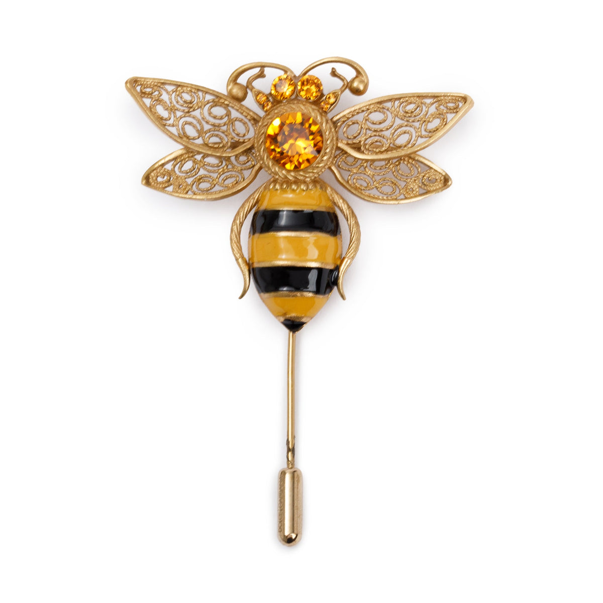 Dolce & Gabbana Brass Crystal Bee Pin w/ Box – OLIVER'S