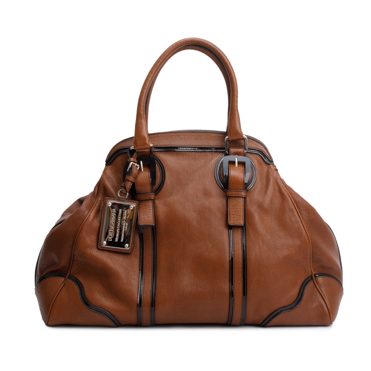 Dolce & Gabbana Brown Calfskin Leather Miss Roman Shoulder Bag – Oliver ...