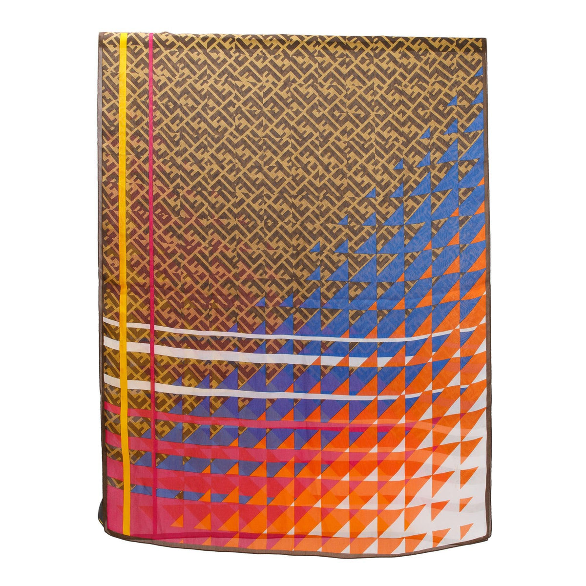 Fendi Brown Zucca FF Logo Silk Foulard – OLIVER'S