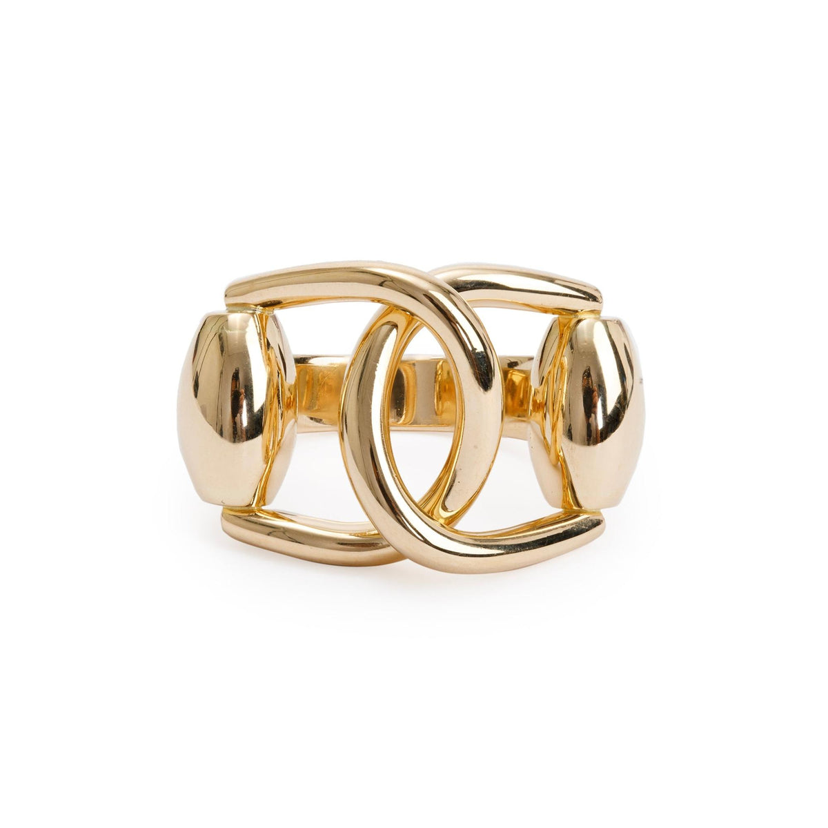Gucci 18k Yellow Gold Double Horsebit Ring, Size 17 6.5 w/ Box – OLIVER'S