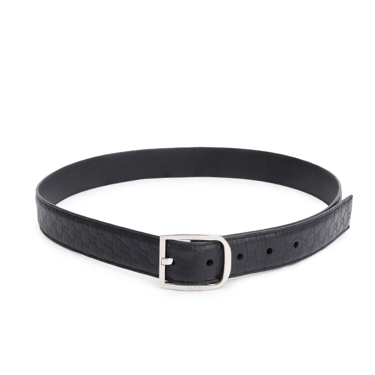 Gucci Black Microsguccissima Leather Tang Buckle 30 MM Belt 85 34 ...