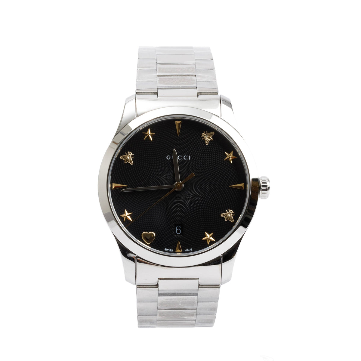 Gucci Stainless Steel G-Timeless 38 MM Watch w/ Box & Papers – OLIVER'S