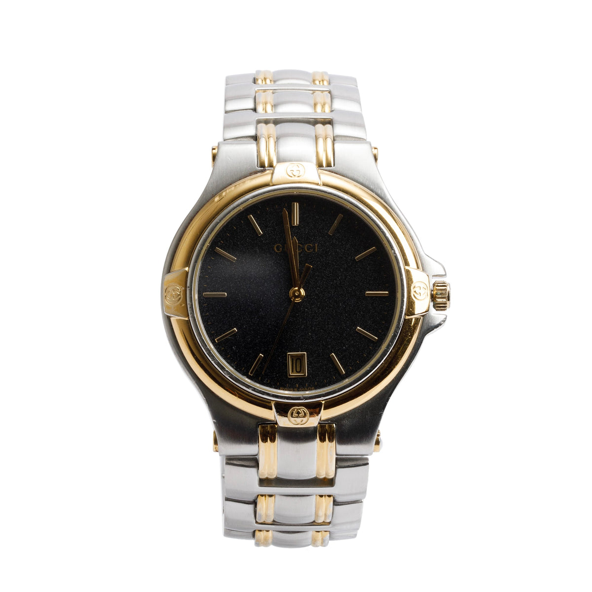 Gucci Stainless Steel & Yellow Gold-Plated 9040 Series 35MM Watch ...