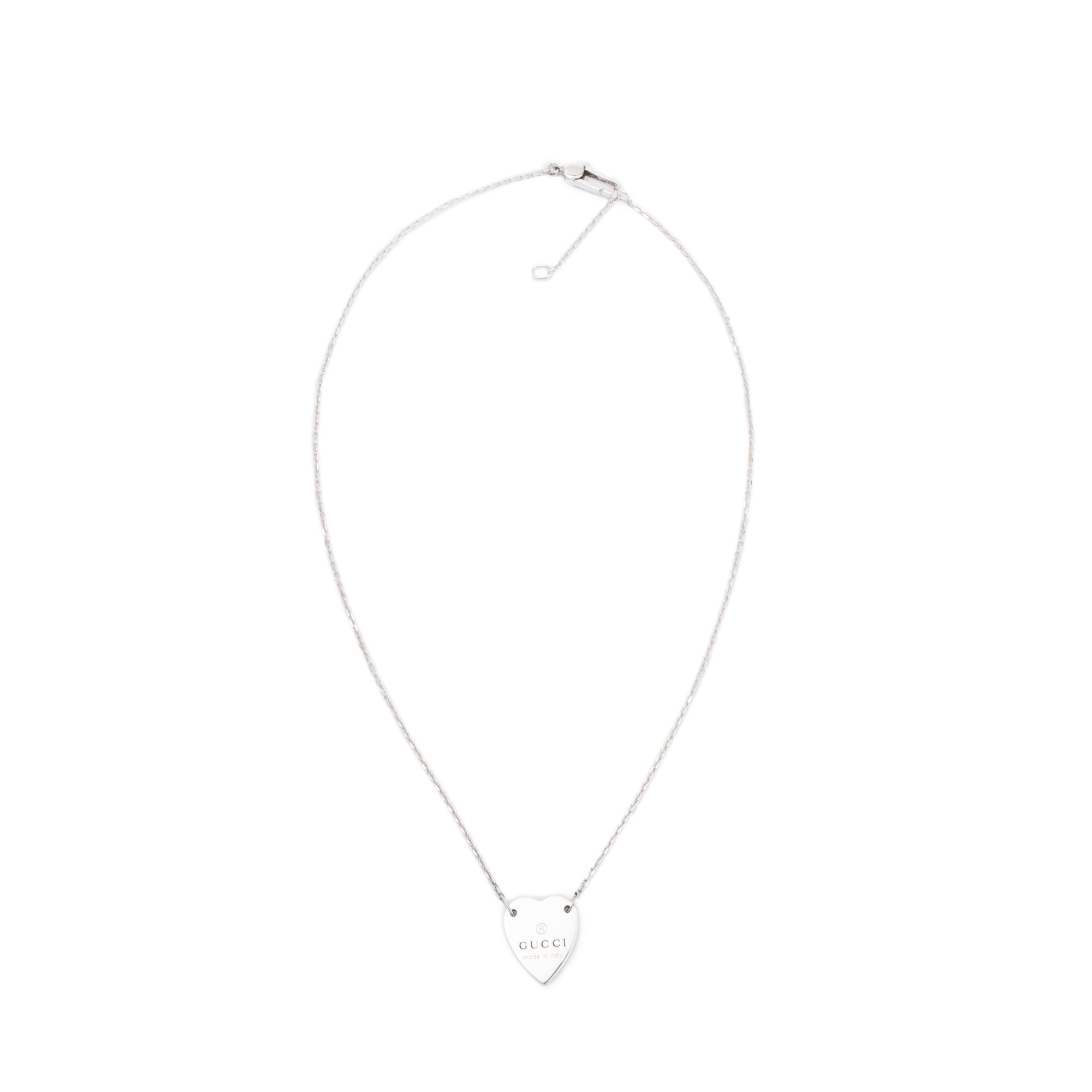 Gucci Sterling Silver Trademark Heart Pendant Necklace – OLIVER'S
