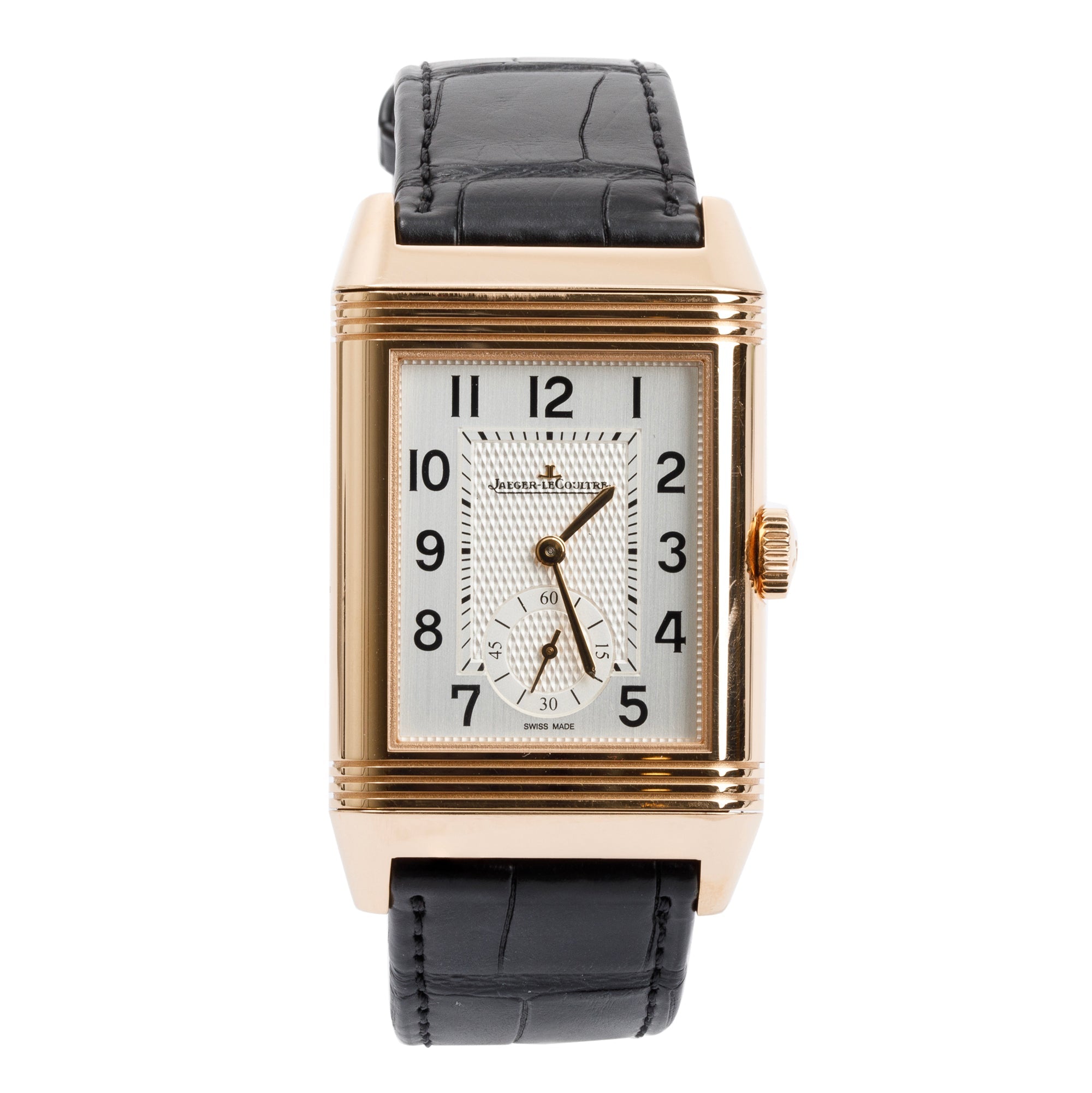 Jaeger LeCoultre 2022 18k Rose Gold Reverso Classic Duoface Small Seco ...