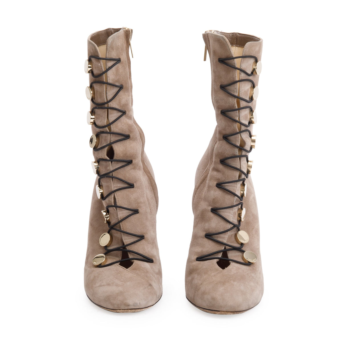Jimmy Choo Beige Suede Buttons-Up Malta 100 Boots, Size 38 – OLIVER'S