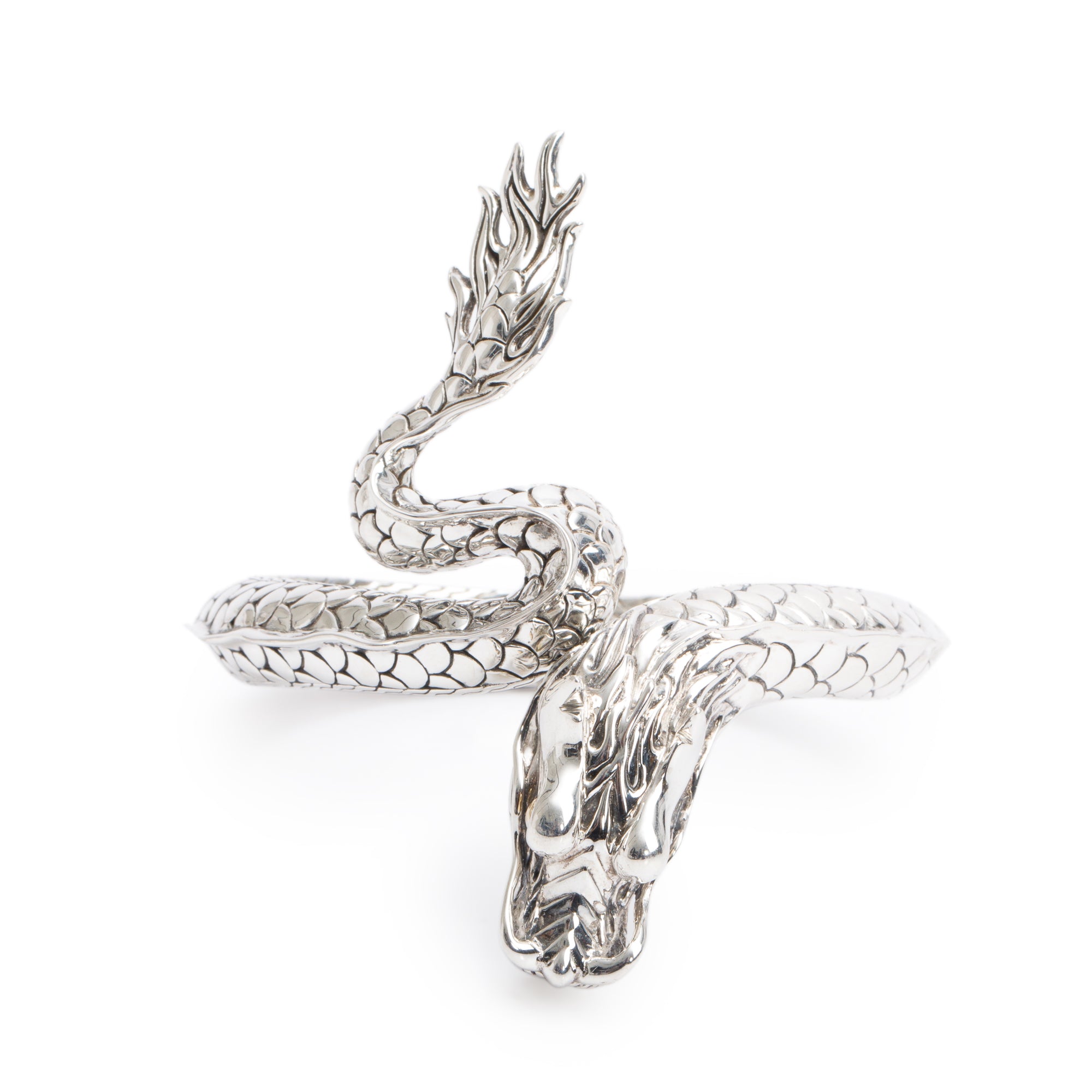 John Hardy Sterling Silver & 18k Yellow Gold Naga Hinged Single Coil B – OLIVER'S