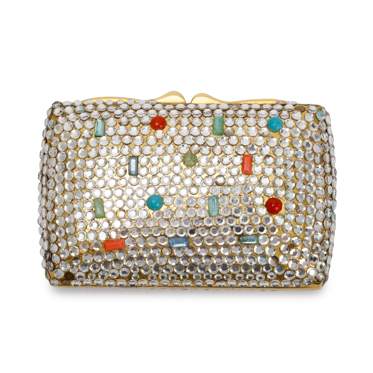 Judith Leiber Clear & Multicolour Crystal Mini Clutch Pill Box – OLIVER'S