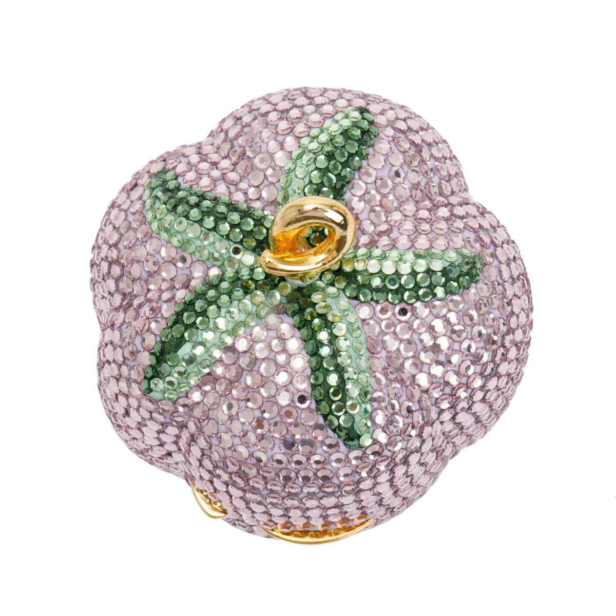 Judith Leiber Pink & Green Crystal Pumpkin Pill Box – OLIVER'S