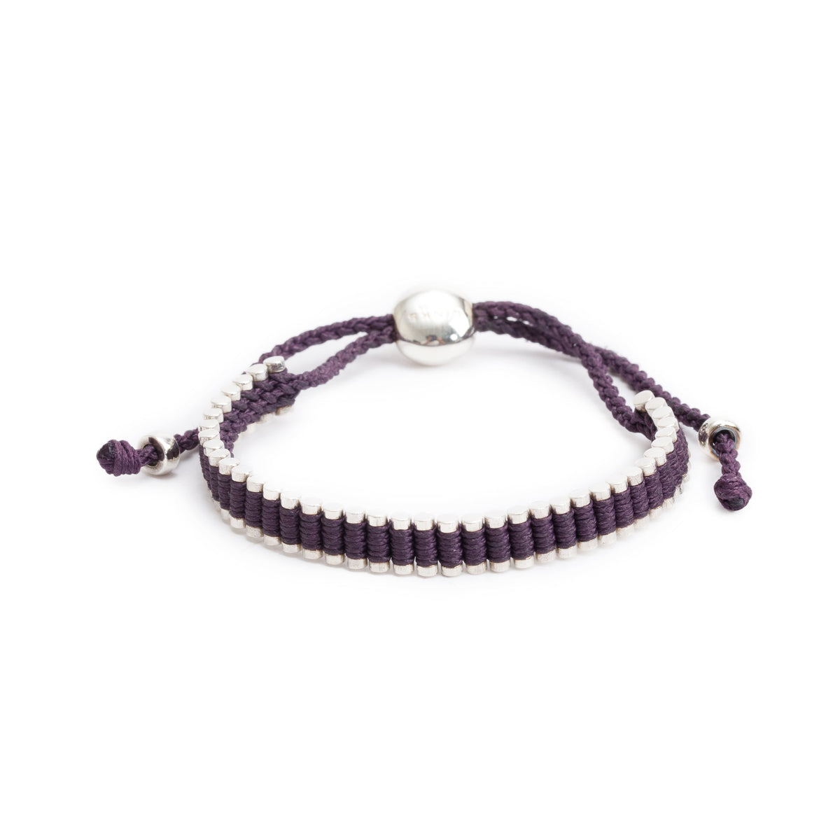 Links of London Sterling Silver Dark Purple Narrow Friendship Bracelet ...