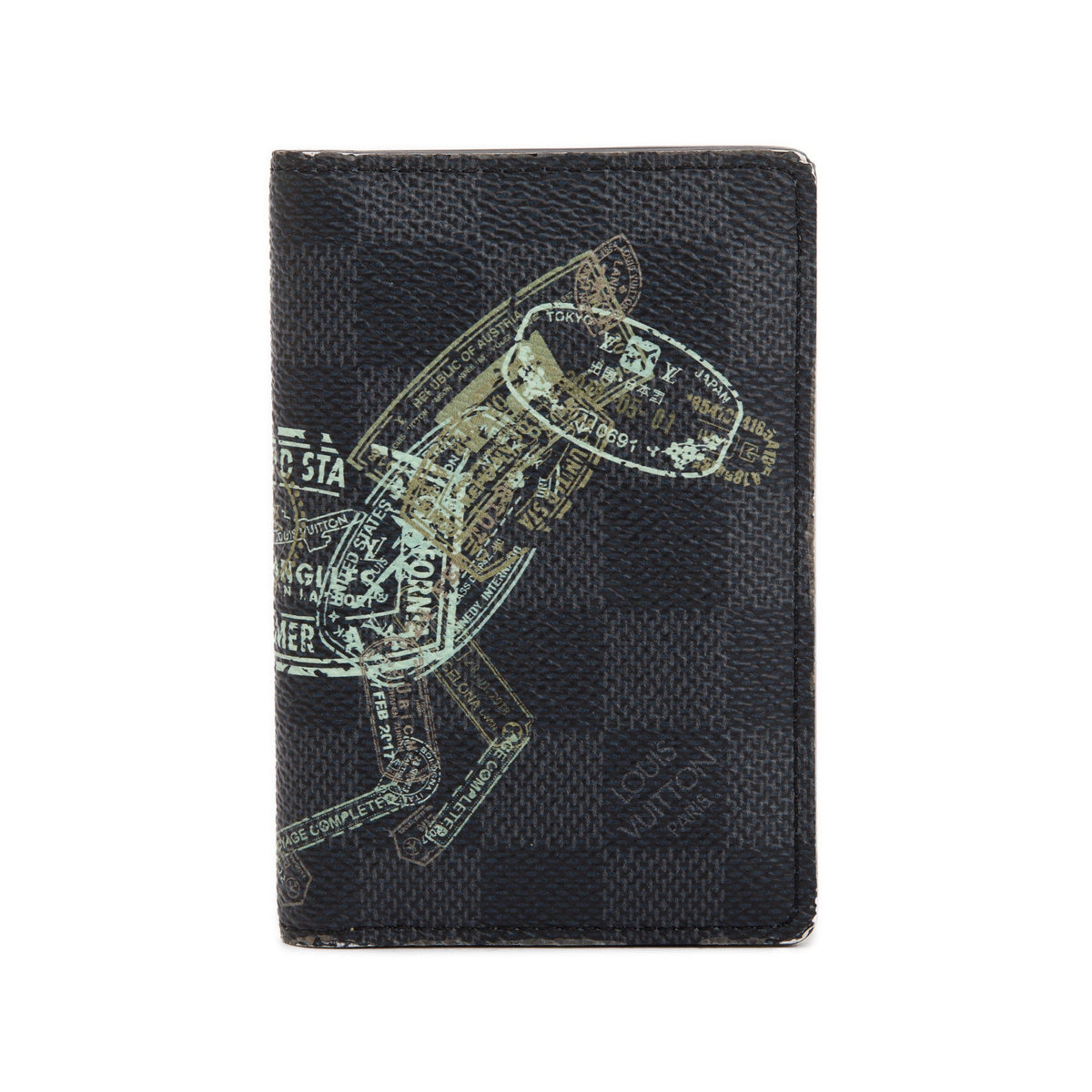 Louis Vuitton 2022 Stamps Animal Damier Graphite Pocket Organizer w/ B ...