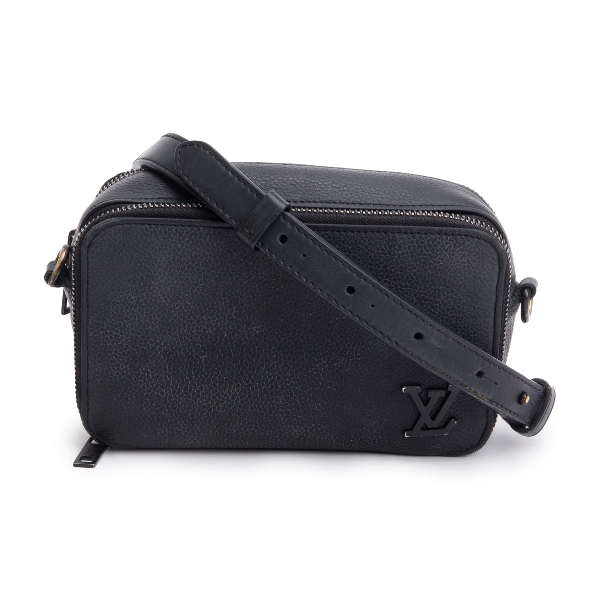 Louis Vuitton Black Calfskin Leather Alpha Wearable Wallet Crossbody ...