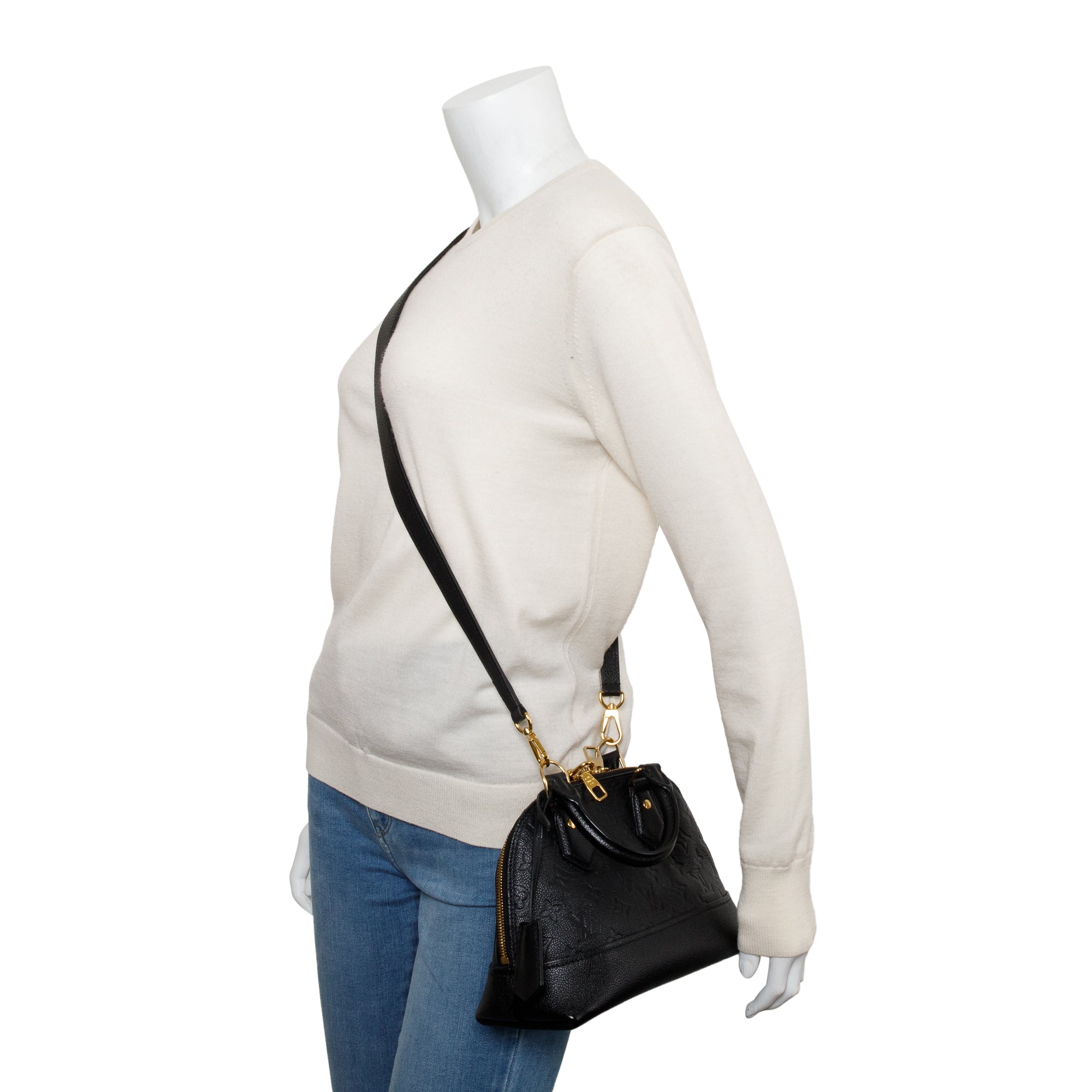 Louis Vuitton Black Monogram Empreinte Neo Alma BB w/ Strap – OLIVER'S