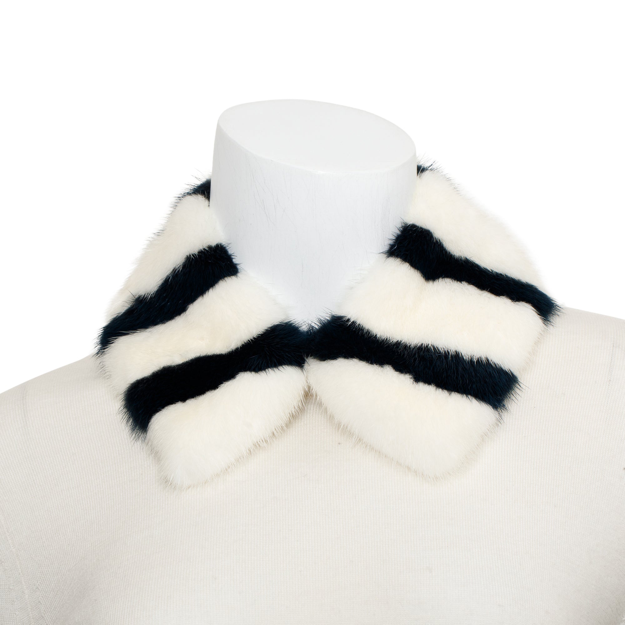 Louis Vuitton Black/White Mink Dickey Scarf w/ Box – OLIVER'S