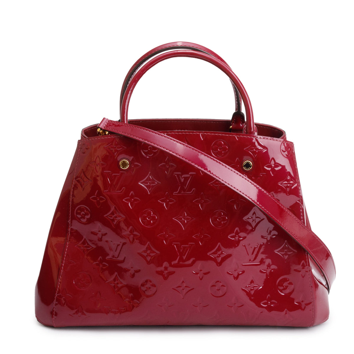 Louis Vuitton Burgundy Monogram Vernis Montaigne MM w/ Strap – OLIVER'S