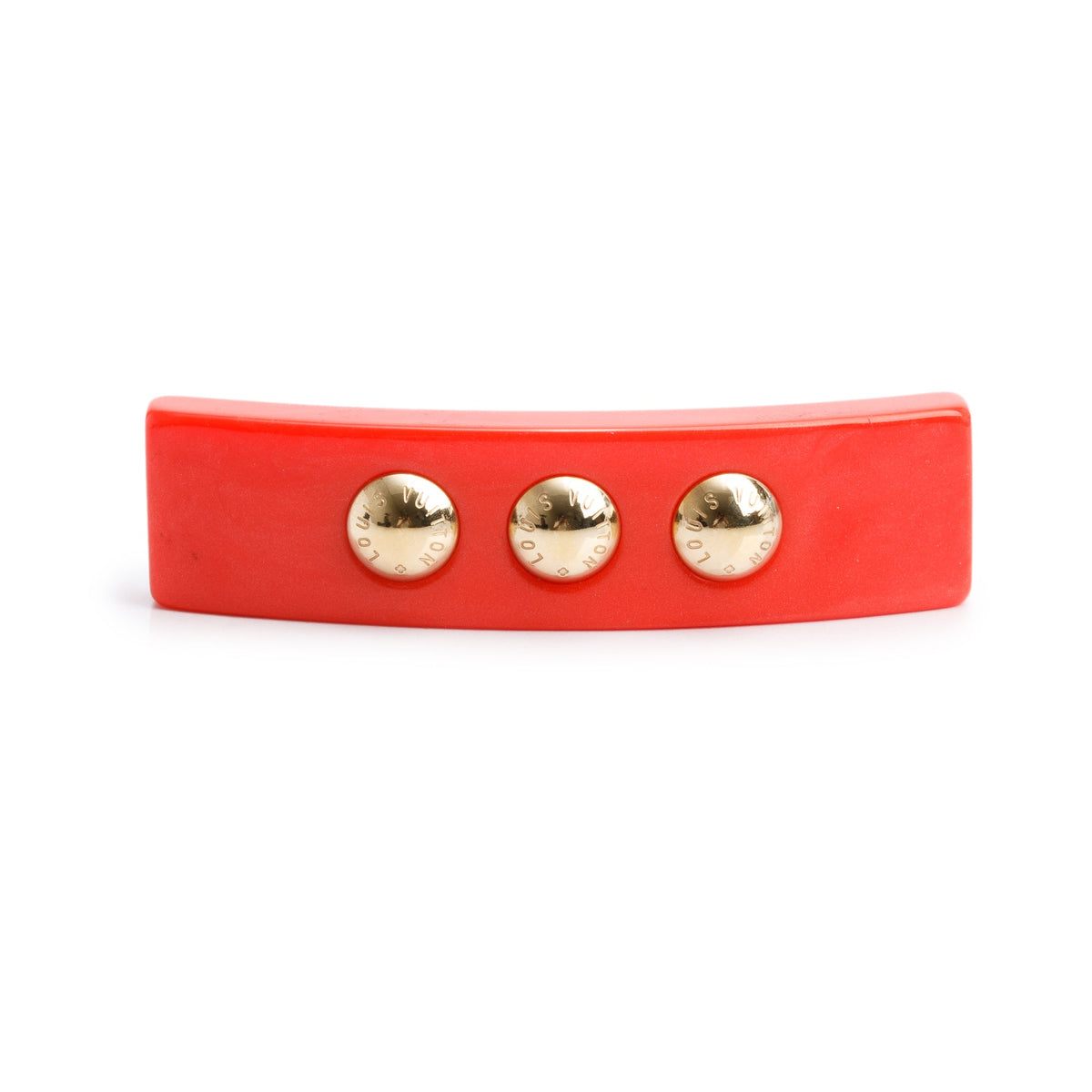 Louis Vuitton Red Resin Stud Embellished Nanogram Single Hair Clip ...