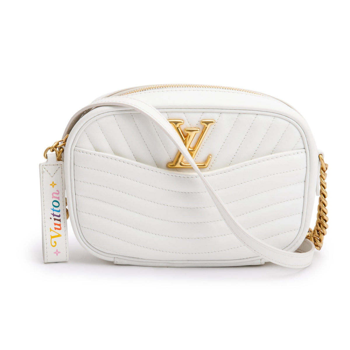 Louis Vuitton White Calfskin Leather New Wave Camera Bag w/ Box – OLIVER'S
