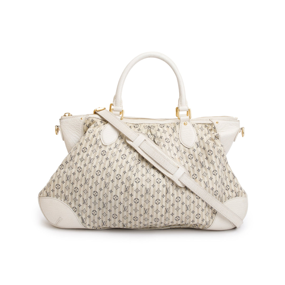 Louis Vuitton White Monogram Mini Lin Croisette Marina Bag w/ Strap ...