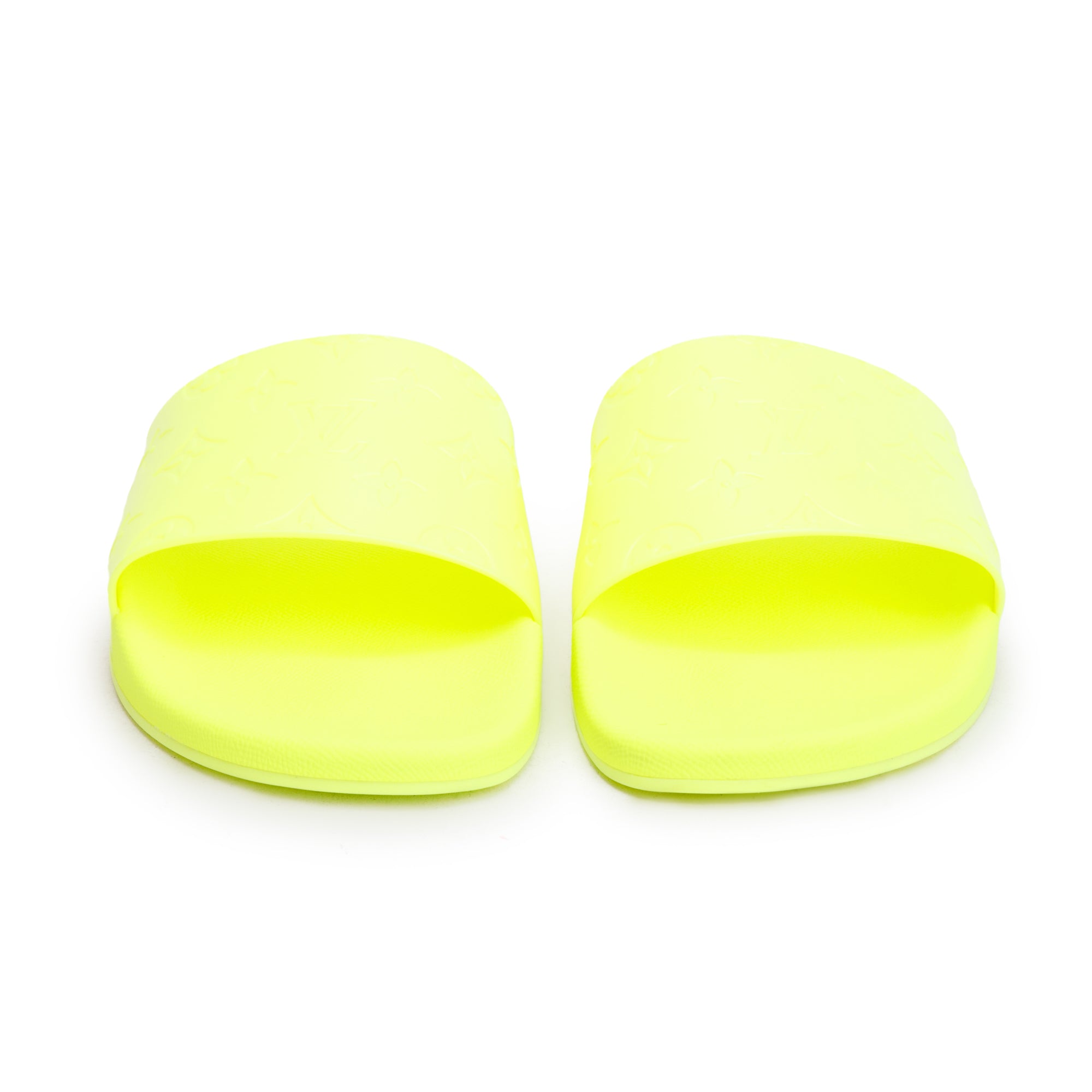 Louis Vuitton Yellow Rubber Embossed Monogram Waterfront Mule Slides ...
