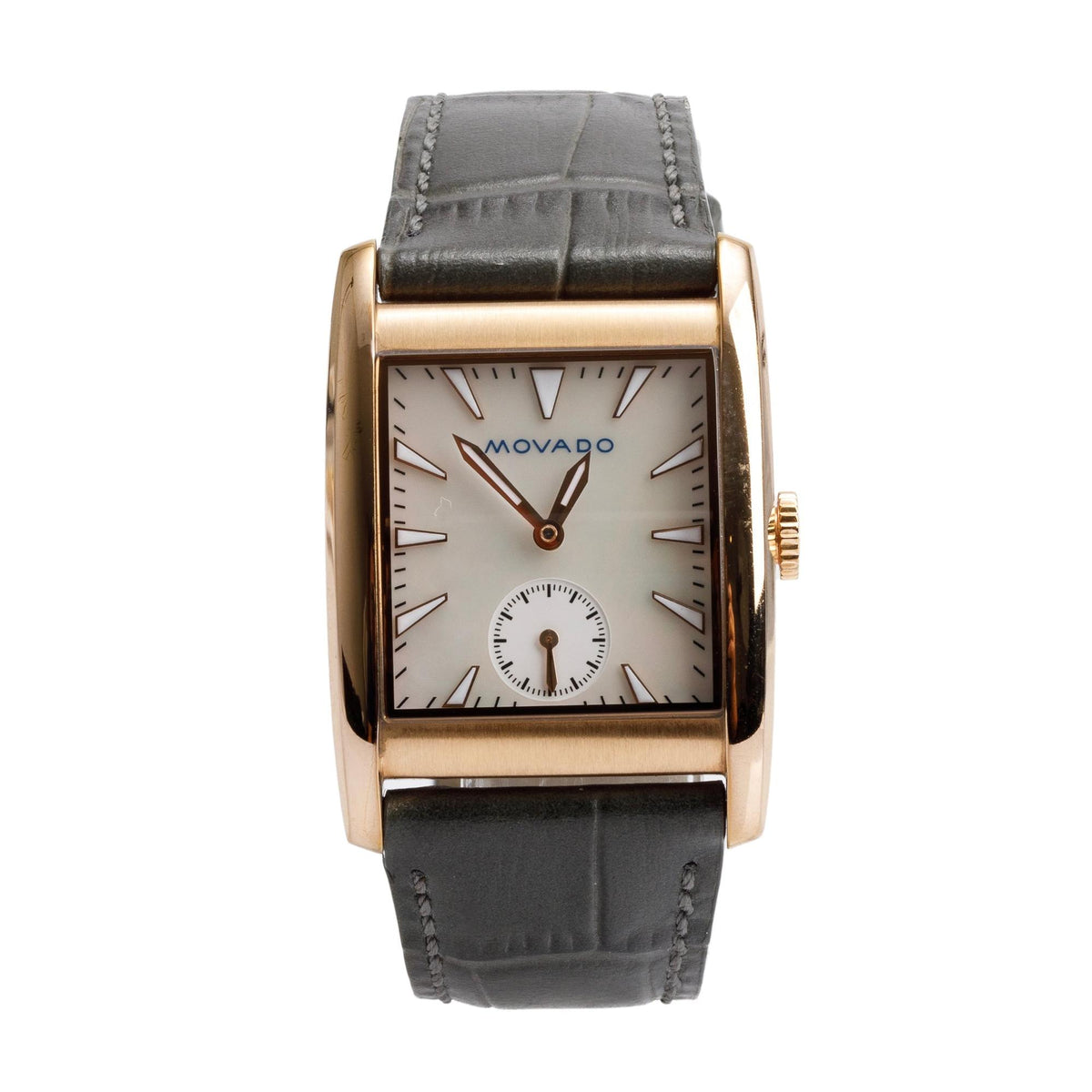 Movado Rose Gold Plated Stainless Steel Heritage Curviplan Quartz Watc ...