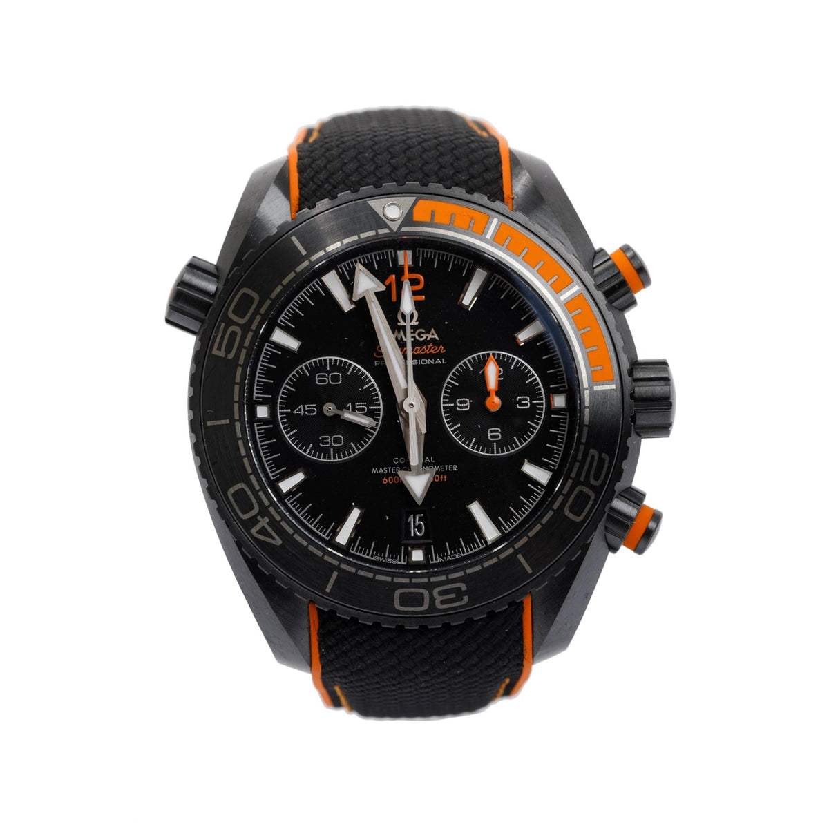 Omega Deep Black Seamaster Planet Ocean 600M Co-Axial Master Chronomet ...