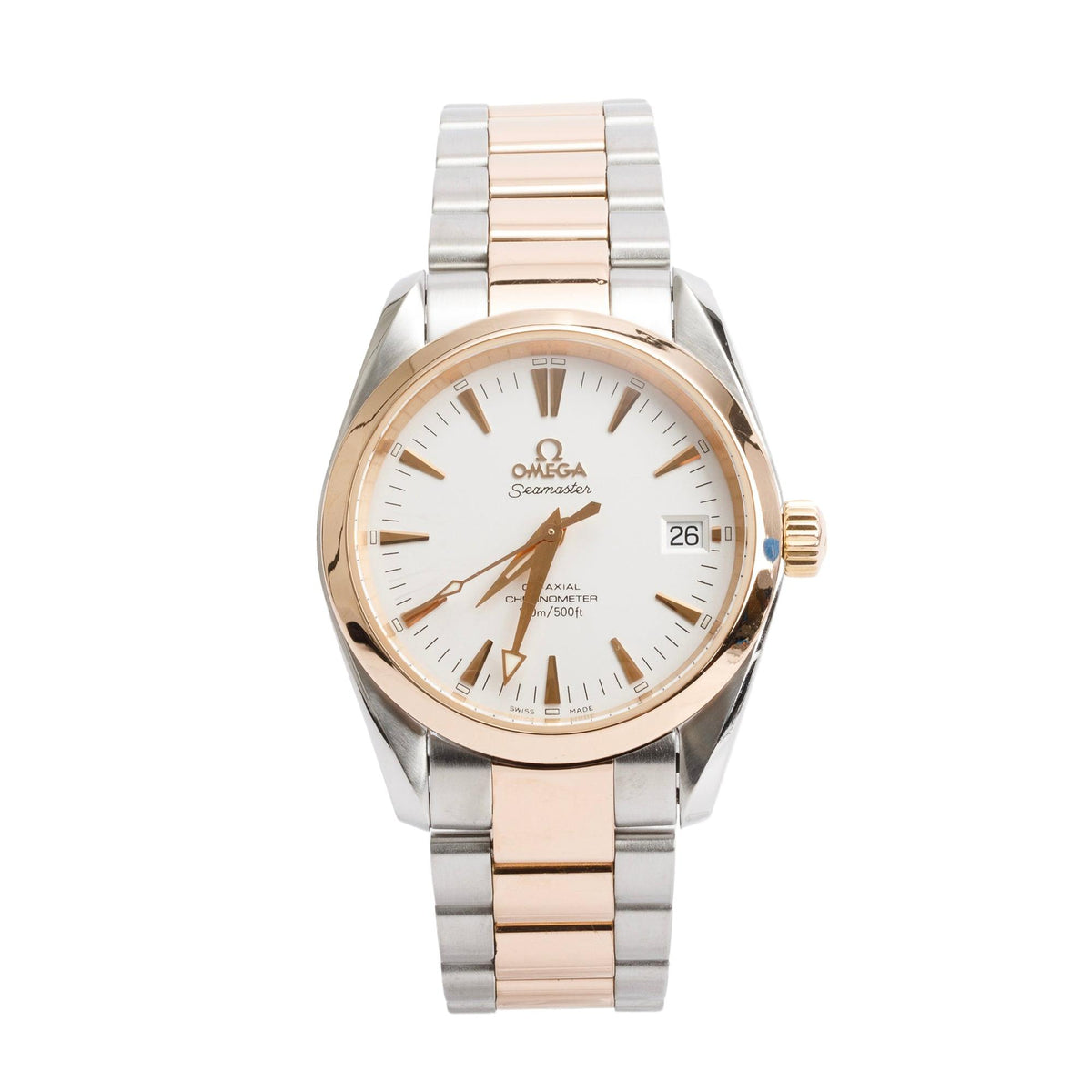 Omega Stainless Steel & 18k Rose Gold Seamaster Aqua Terra 150M 36 MM ...