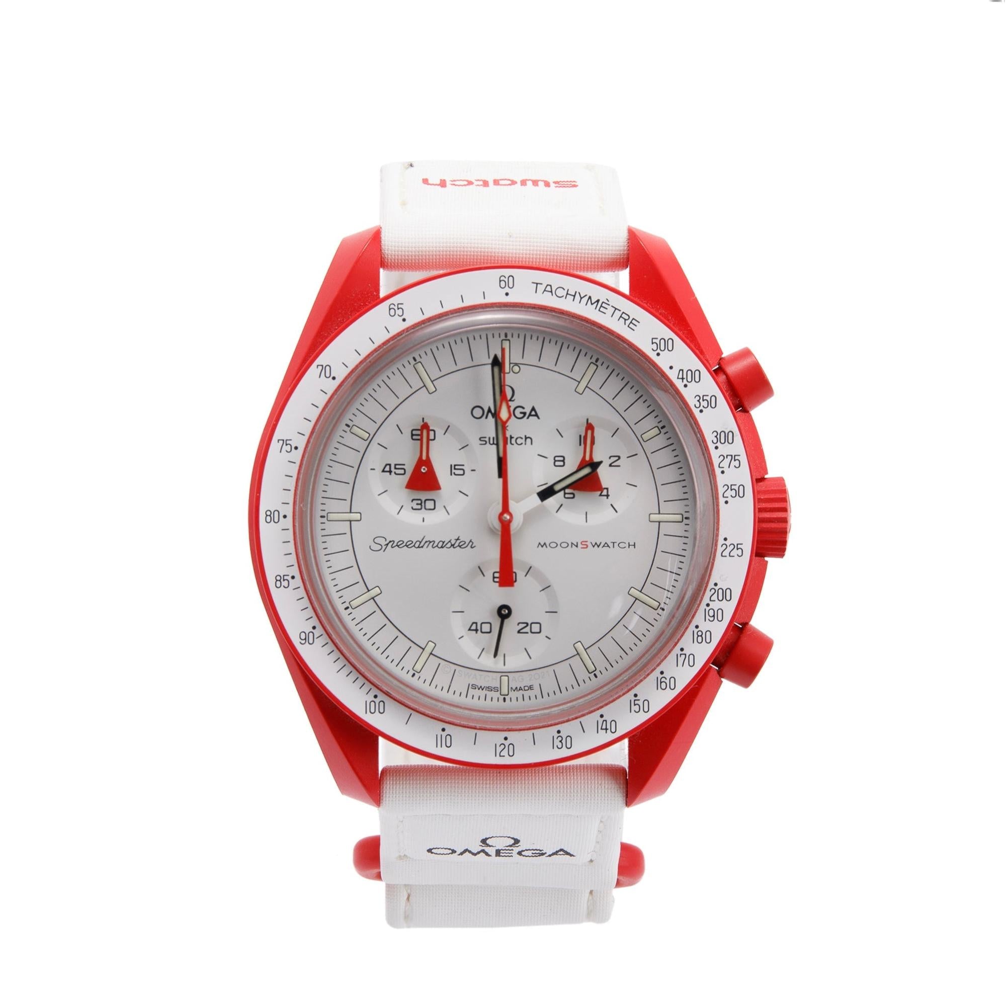 Omega X Swatch 2023 Bioceramic Mission to Mars MoonSwatch w/ Box & Pap ...