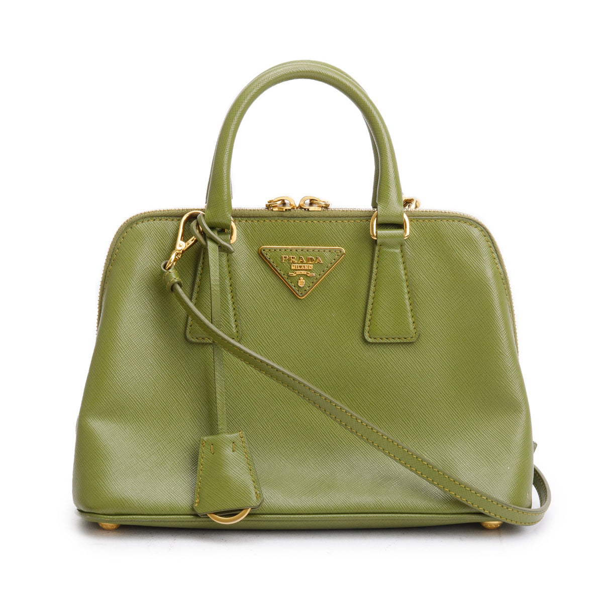 Prada Green Saffiano Lux Small Promenade Tote w/ Strap – OLIVER'S