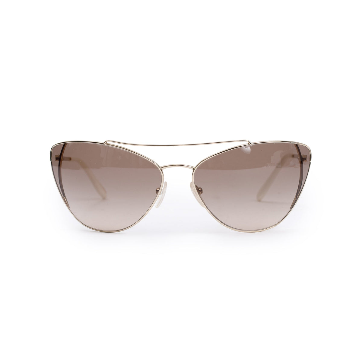 Prada SPR 65V Gold Tone Metal White Acetate Aviator Sunglasses w/ Box ...