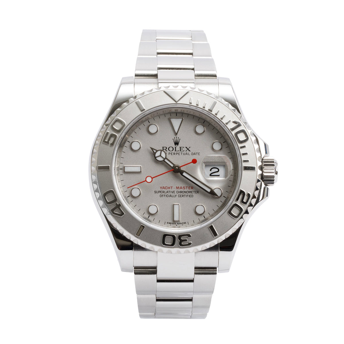 Rolex Stainless Steel & Platinum Yacht-Master Date 40 MM Automatic Wat ...