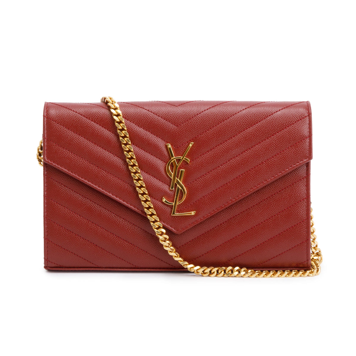 Saint Laurent 2021 Burgundy Grain De Poudre Leather Cassandre Matelass ...